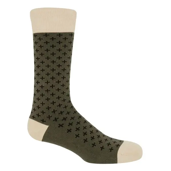 PEPER HAROW - MADE IN ENGLAND Crosslet Patterned Socks - Green