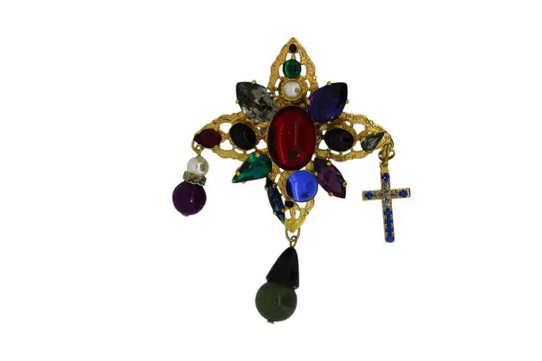 VICKISARGE The Grand Cross Brooch - Yellow
