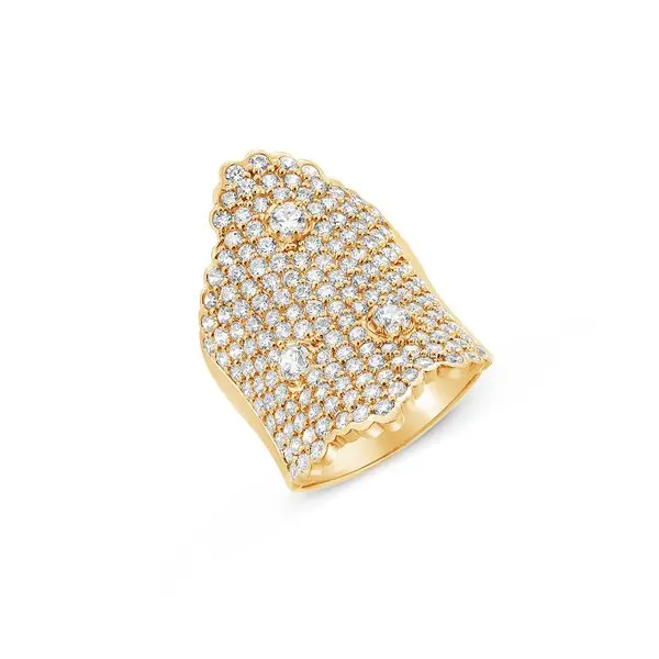 SALLY SKOUFIS Minx Ring With Made Diamond In Sterling Silver & 18k Gold Vermeil - White/gold