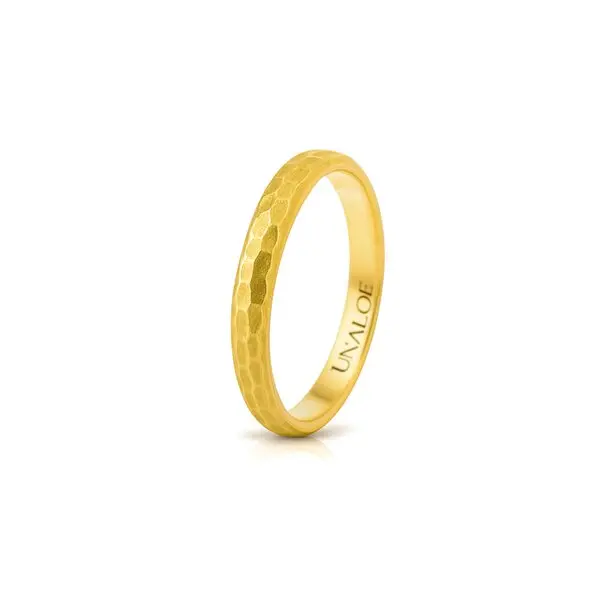 UNALOE Hammered Sterling Silver Band Ring - Gold