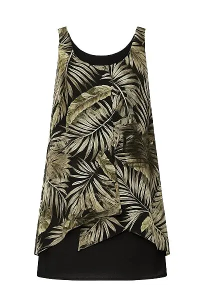 CONQUISTA Sleeveless Printed Chiffon Layered Dress