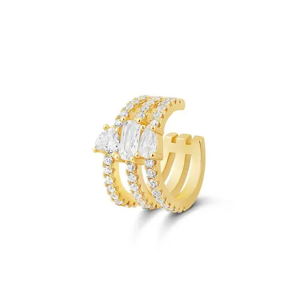 SHYMI Multi Shape Pave Ear Cuff - Gold