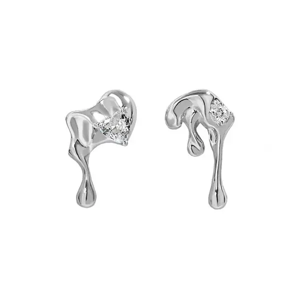 JANUS EDINBURGH Sterling Mealt Water Drip Stud Earrings - Silver