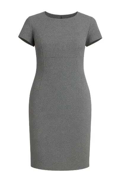 CONQUISTA Tailored Stretch Sheath Dress - Grey