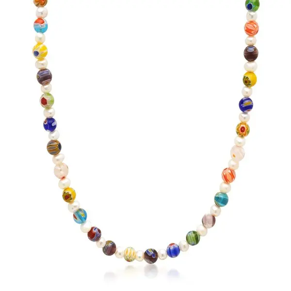 NIALAYA JEWELRY Pearl And Glass Bead Necklace - White