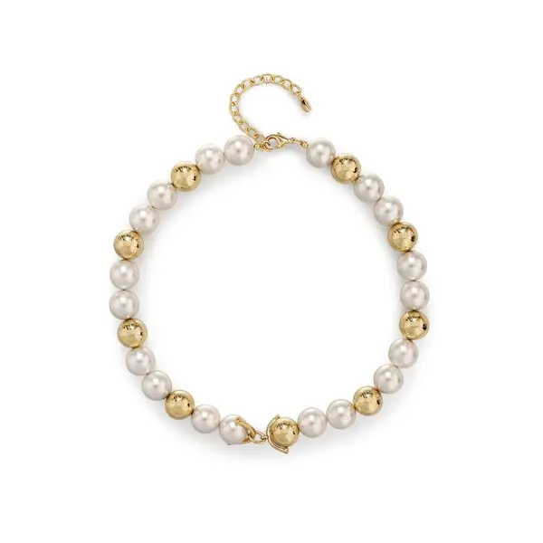 RETRO CHIC Victoria Moon Necklace - White/gold
