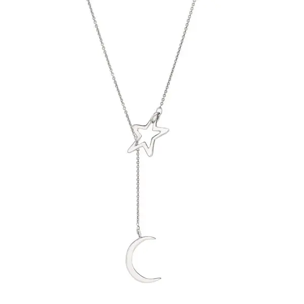 POSH TOTTY DESIGNS Sterling Moon & Star Lariat Necklace - Silver