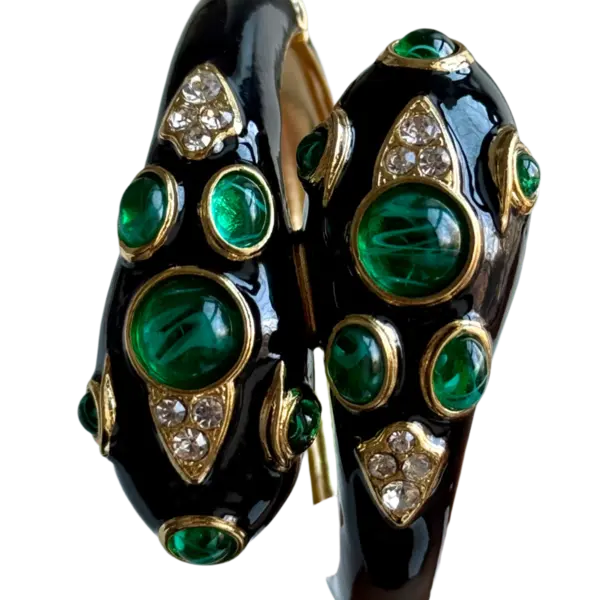 LAURA GRAY Double Headed Snake Bracelet - Black