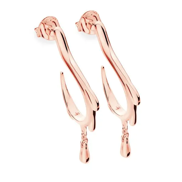 LUCY QUARTERMAINE Dripping Hoop Earrings - Rose Gold