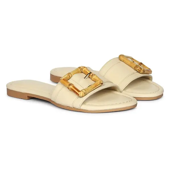 JELAVU Amsterdam Flat Sandals - White
