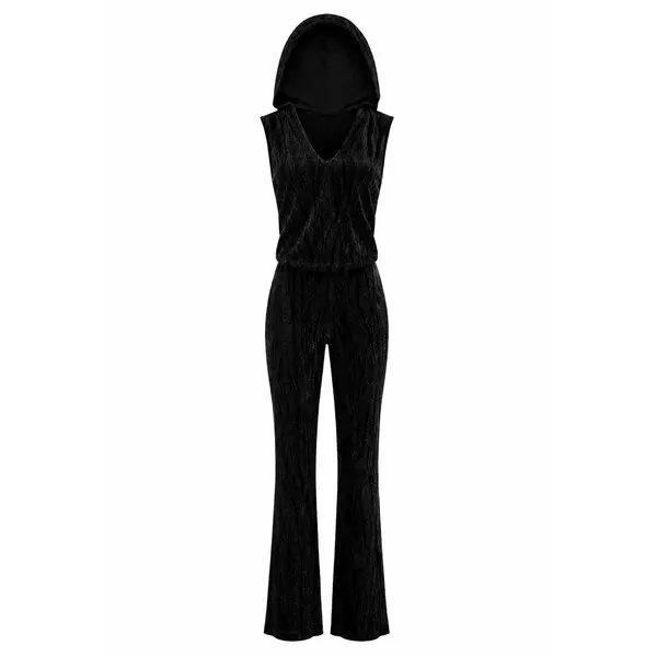 MAUI X LOLITA Hooded Geometric Print Romper - Black