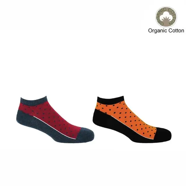 PEPER HAROW - MADE IN ENGLAND Organic Cotton Trainer Socks Bundle - Orange