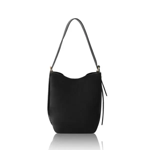BETSY & FLOSS Melfi Suede Bucket Tote Bag - Black