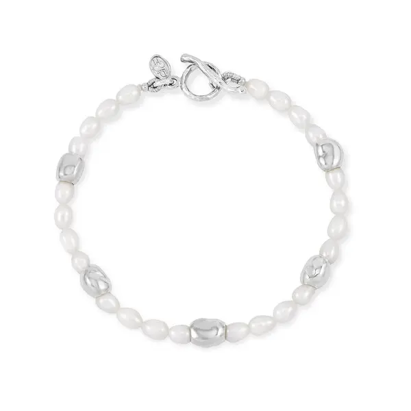DOWER & HALL Pearl And Silver Pebble Bracelet - Silver/white
