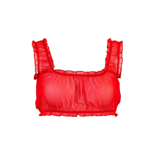 DARILY UNDERWEAR Sheer Mesh Top - Red