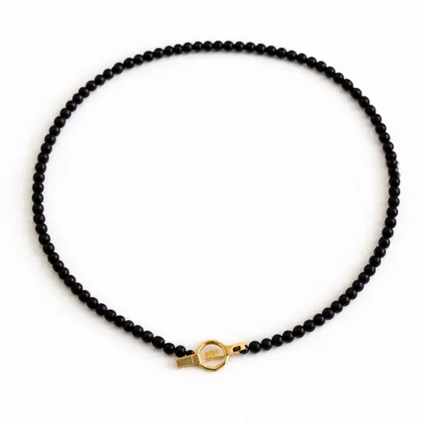 ECCE ARTISAN DIAMONDS 14k Gold Pearl Bead And Diamond Necklace - Black