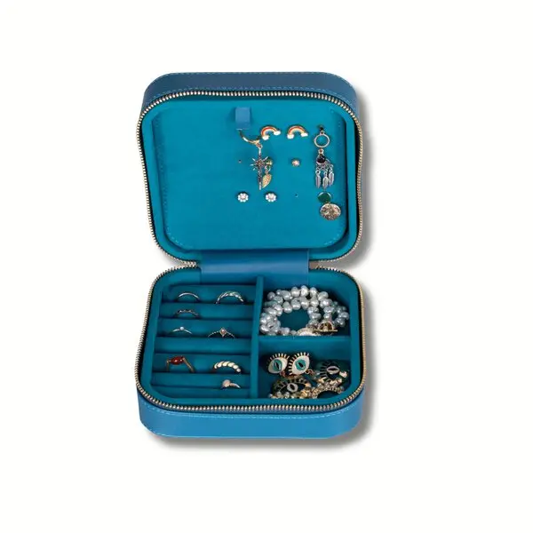 LEATHERE Luxury Travel Jewelry Box – Palermo - Blue