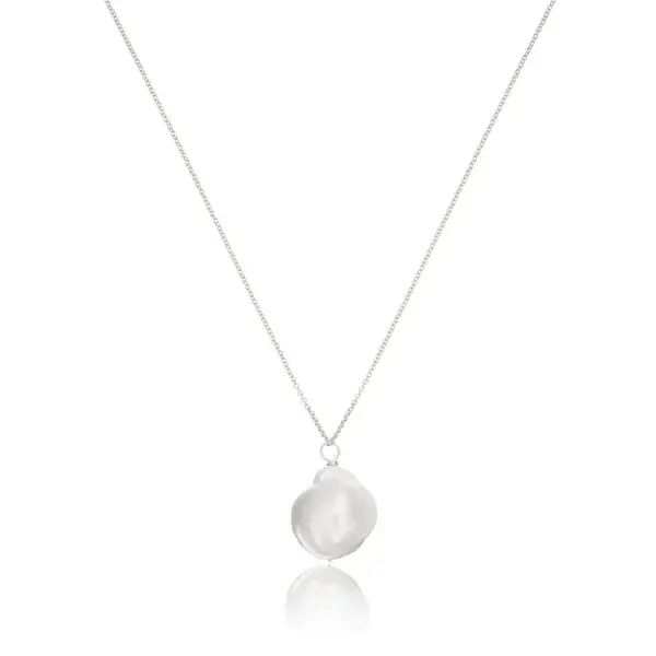 LILY & ROO Large Baroque Pearl Necklace - Silver