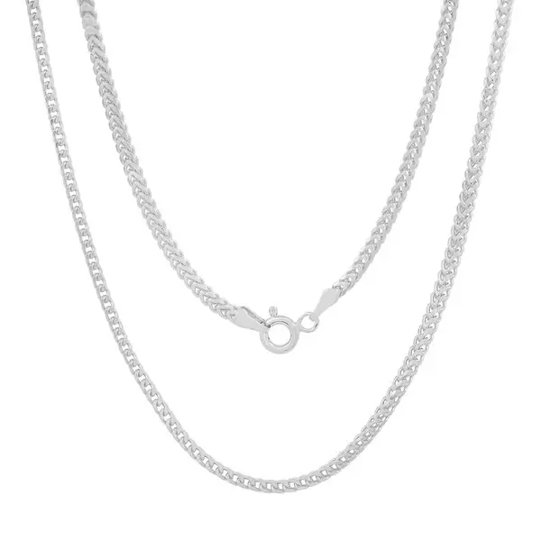 KYLIE HARPER Italian Sterling Box Franco Chain Necklace - Silver