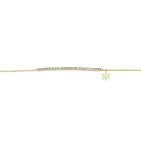 BLOOMTINE | EARTH ANGEL HQ Illuminess 14k Diamond Bar Bracelet - Gold