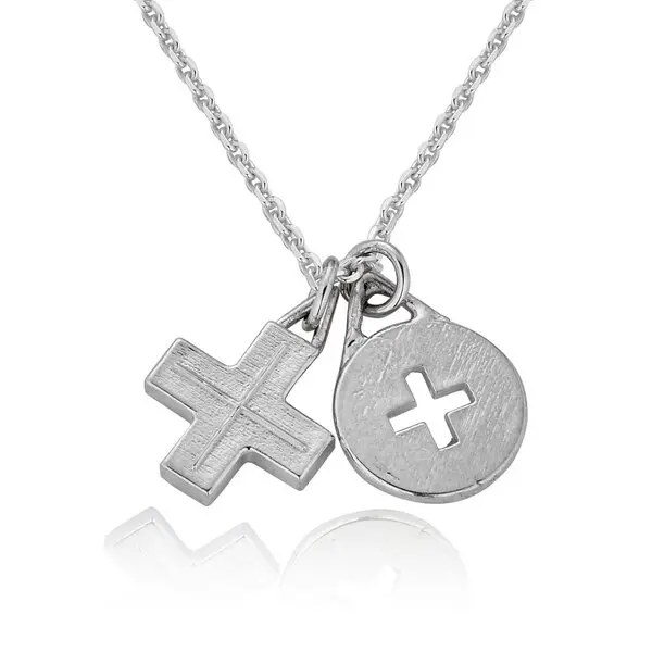 CARTOGRAPHY Plus Sign Pendants In Sterling - Silver