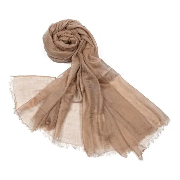 BEL CASHMERE Light Cashmere Foulard In Tea - Brown