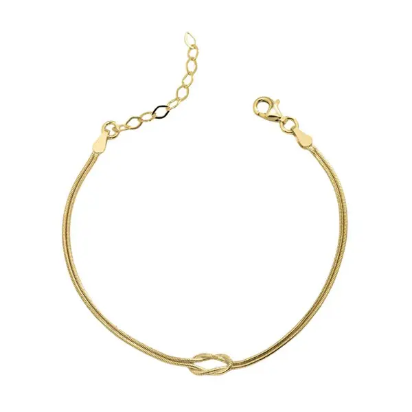 SPERO LONDON Sterling Silver Snake Chain Knot Bracelet - Gold