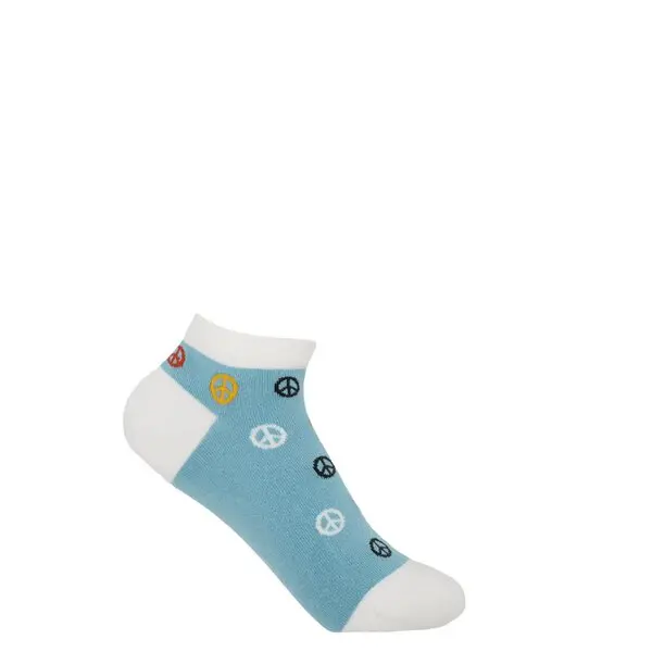 PEPER HAROW - MADE IN ENGLAND Peace Trainer Socks - Blue