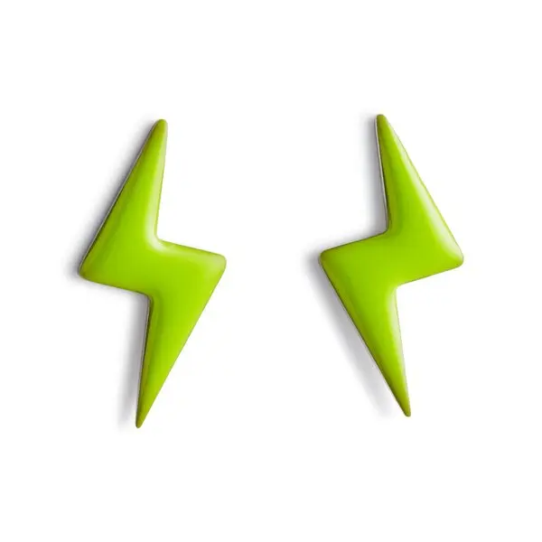 TOOLALLY Bolts Lime Enamel Stud Earrings - Green