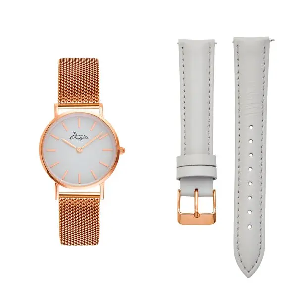 BERMUDA WATCH COMPANY Petite Interchangeable Watch - Gray/yellow