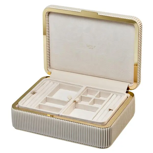 Wolf Bella Medium Jewellery Box - White