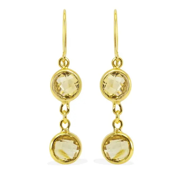 VINTOUCH ITALY Sorrento Citrine Drop Earrings - Gold/yellow