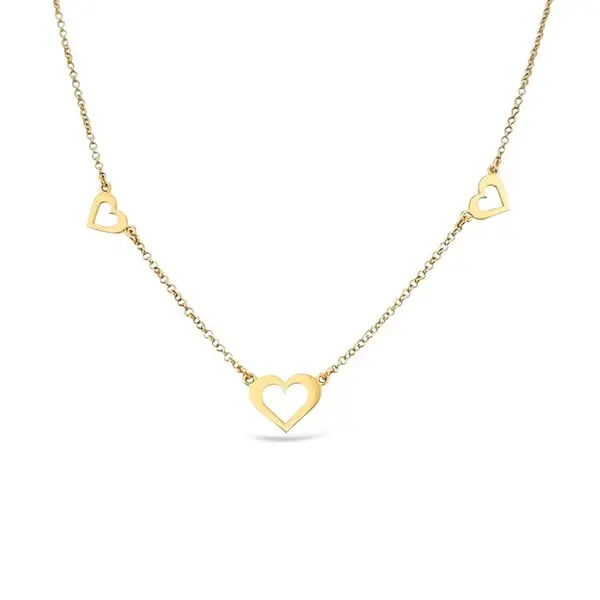 LUTIRO Three Open Hearts Necklace