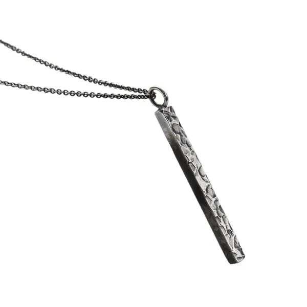 POSH TOTTY DESIGNS Textured Oxidised Sterling Bar Necklace - Silver