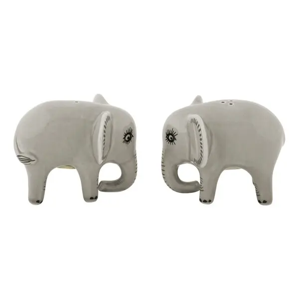 Hannah Turner Elephant Salt And Pepper Shakers - Grey