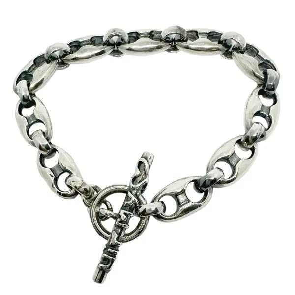TG-JEWELLERY BY TAMARA GERVASIO Anchor Link Bracelet With T-bar - Silver/black
