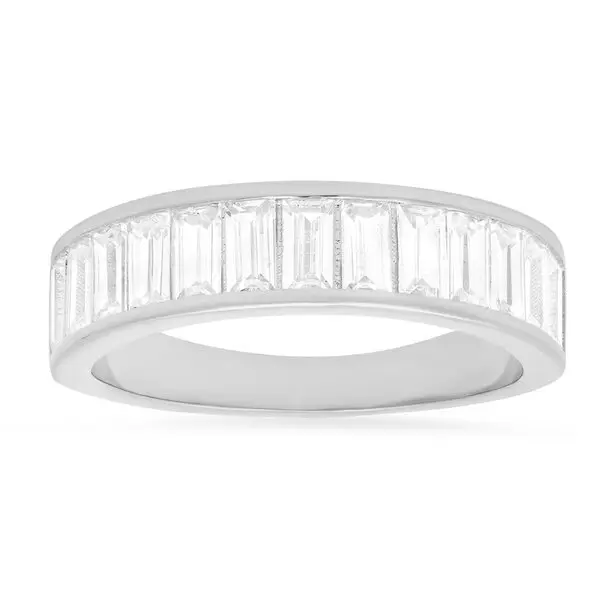 KYLIE HARPER Baguette Cz Band Ring - Silver