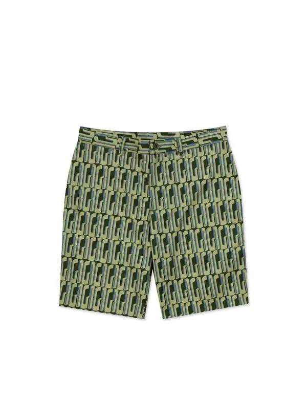GRESHAM BLAKE Graphic Print Cotton Shorts