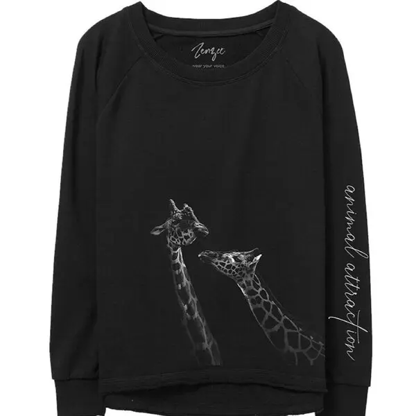 ZENZEE Giraffe Animal Print Crewneck Sweatshirt