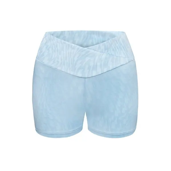 EKCENTRIK High-waisted Biker Shorts With Monogrammed Waistband - Blue