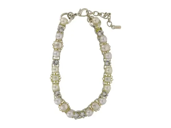 VICKISARGE Silver Plated Sculptural Ruff Collar Necklace With Faux Pearls And Crystals - Silver/white