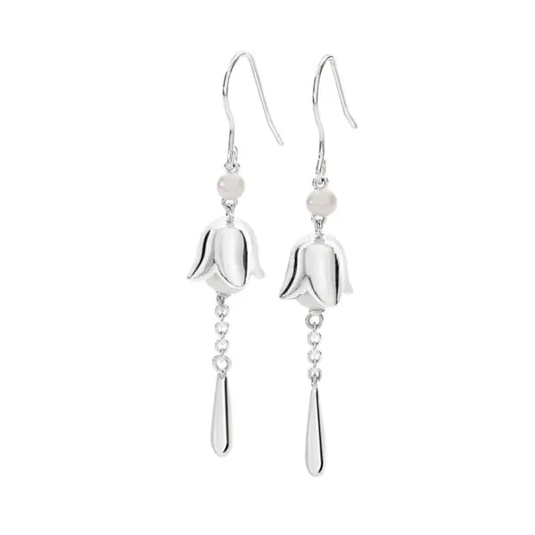 LUCY QUARTERMAINE Lily Of The Valley Pearl Drop Earrings - Silver