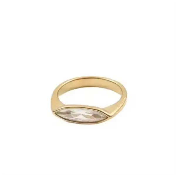 ADRIANA PAPPAS DESIGNS Marquise Brass Ring - Gold