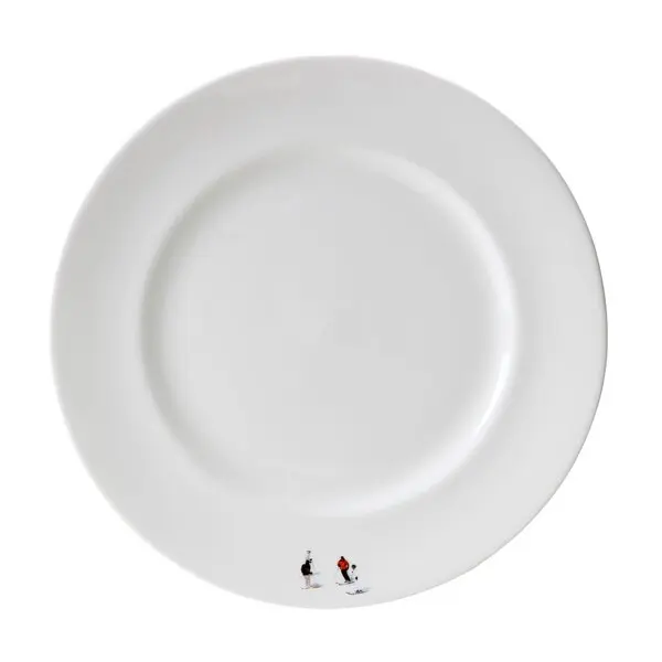 DEDE JOHNSTON Skiers Dinner Plate Large - White