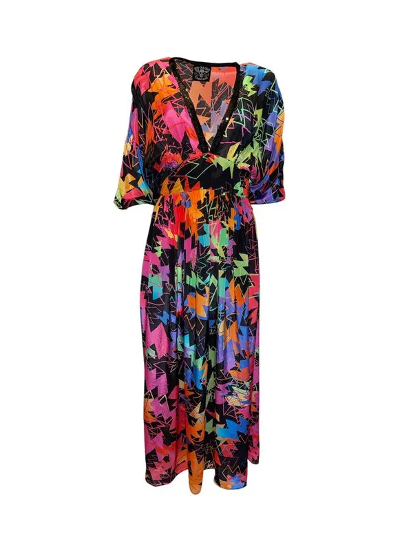 ANY OLD IRON Multicolor Zowie Kaftan Dress - Black