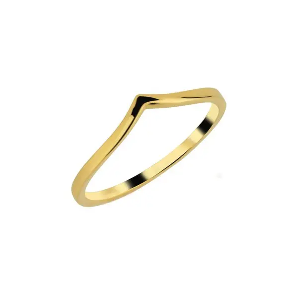 SPERO LONDON Sterling Silver Wishbone V Ring - Gold