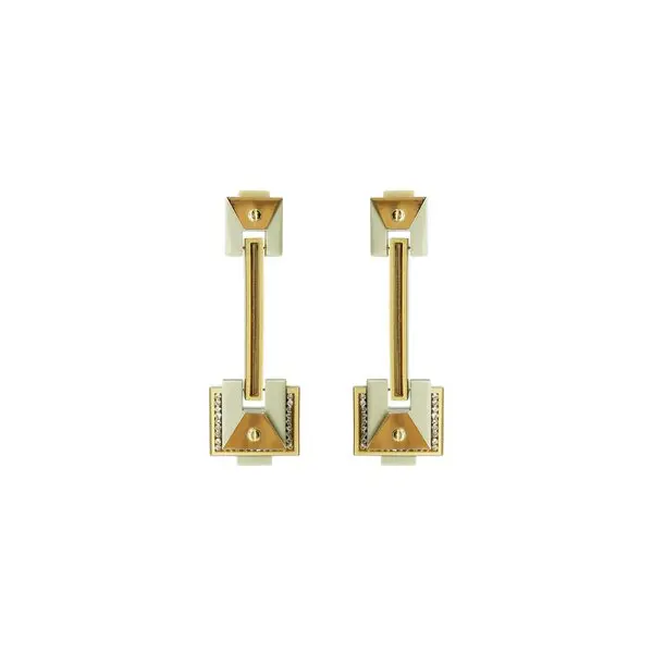 GISSA BICALHO Long Articulated Trapeze Earrings - Yellow