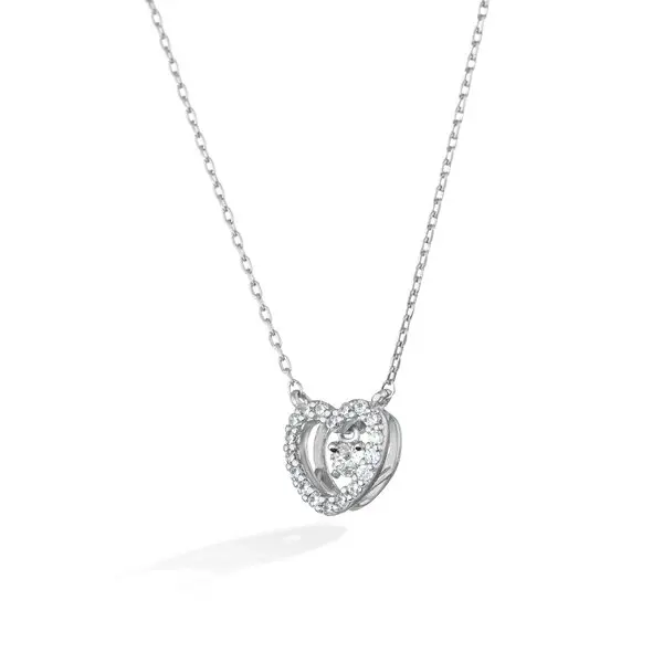 SHABELLA NYC Dancing Heart Necklace - Silver