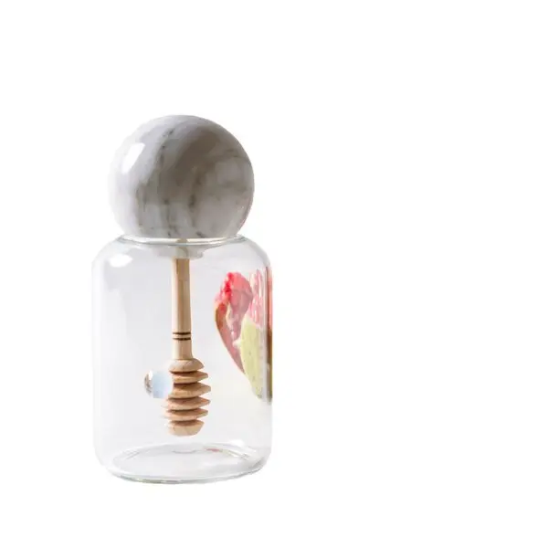 And Jacob Honey Pot Container Marble - White