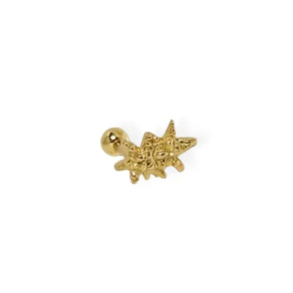 MARTINA ROZENBERG SMIRA JEWELRY Mono Double Star Earring - Gold